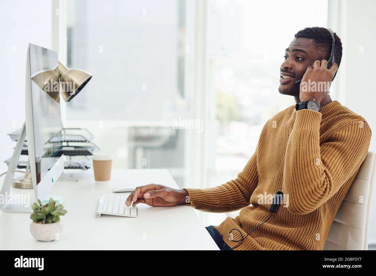 Standing by to take your call Stock Photo - Alamy