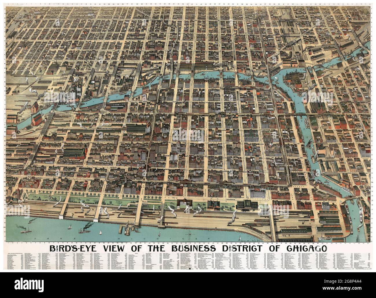 Click On VintageBirds eye view map of New York Birds eye of the ...