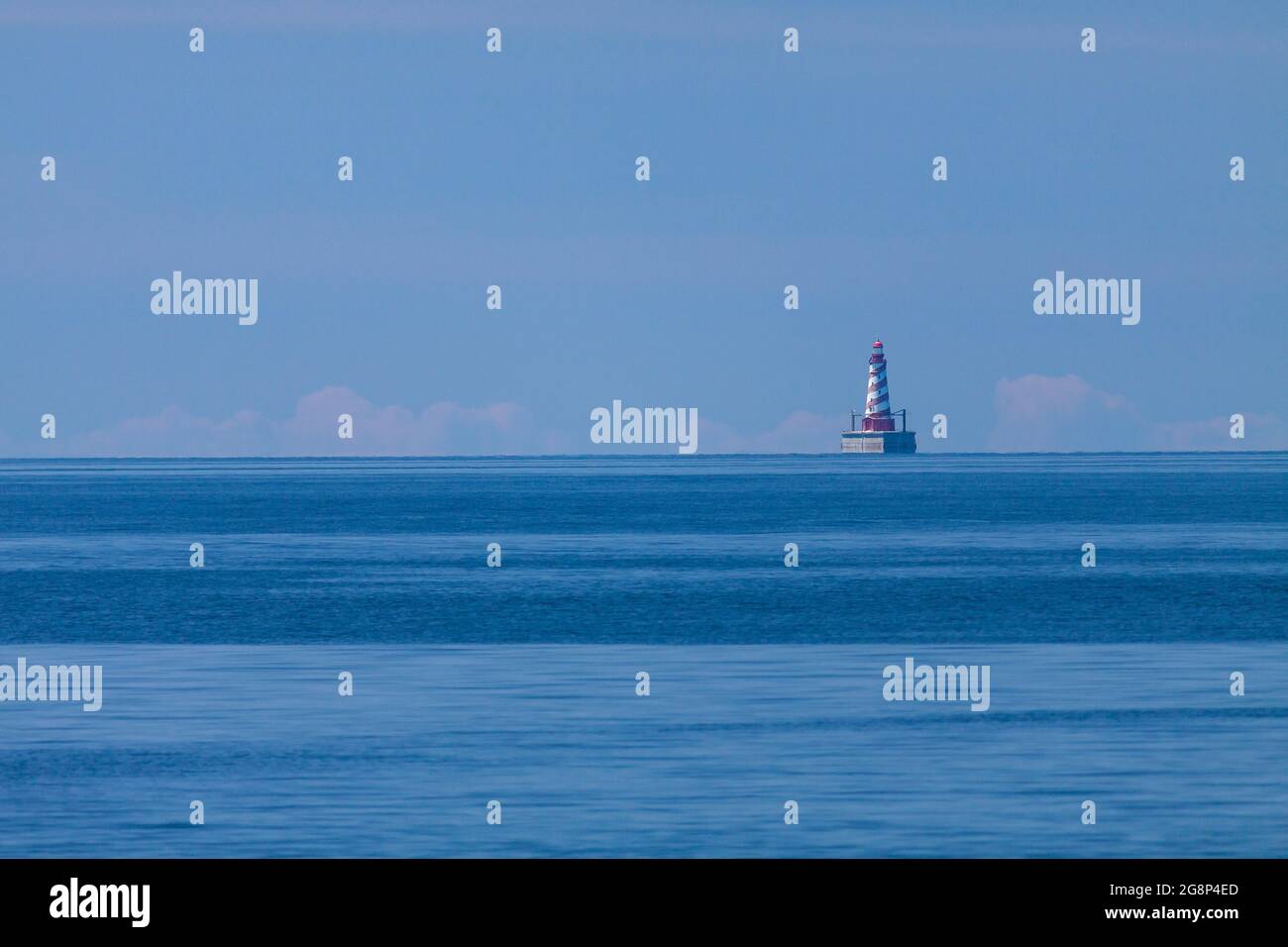 White Shoal Lighthouse - An offshore lighthouse on Lake Michigan Stock ...