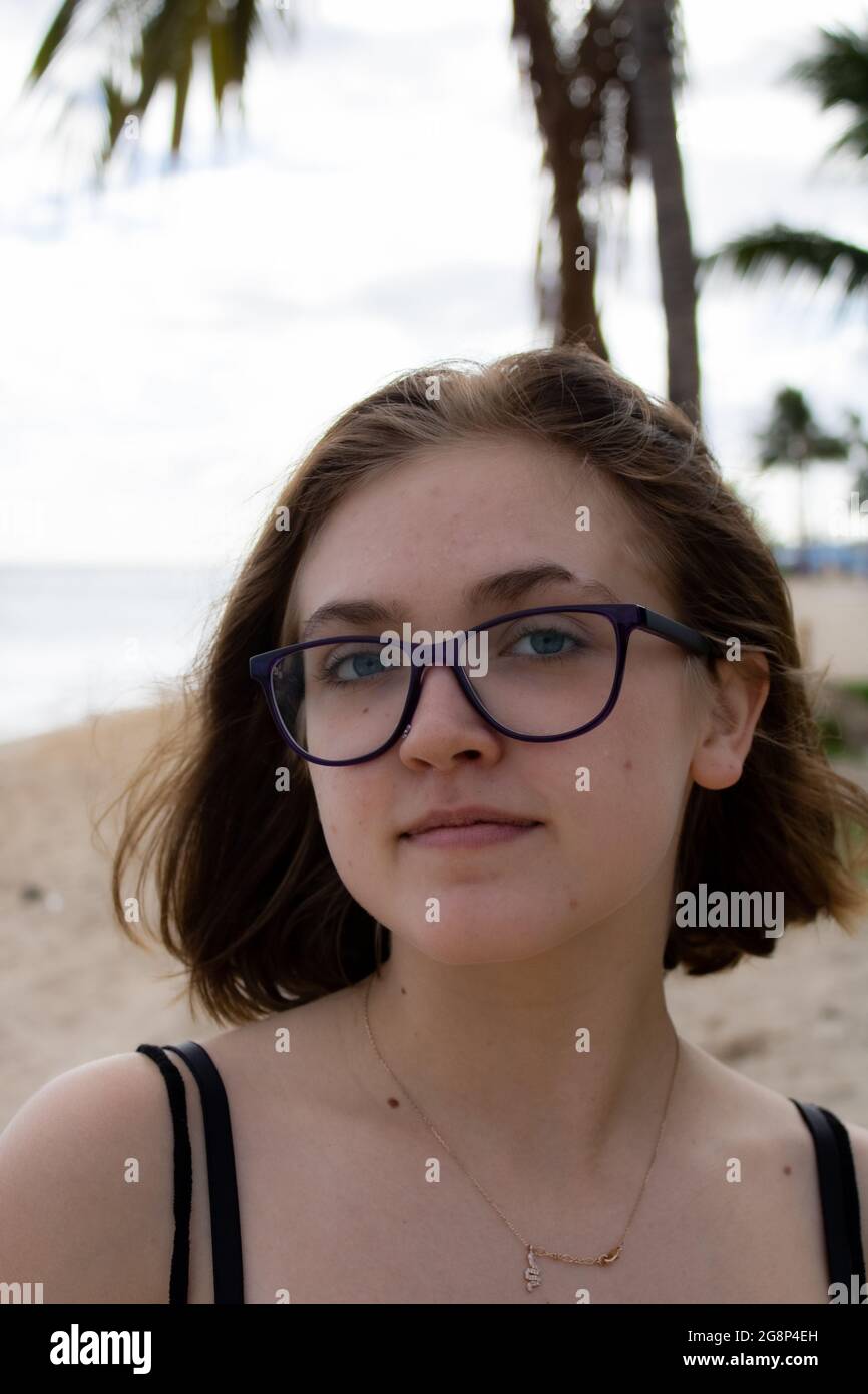 Capture of a beautiful model on Ala Moana beach park in hawaii Stock ...