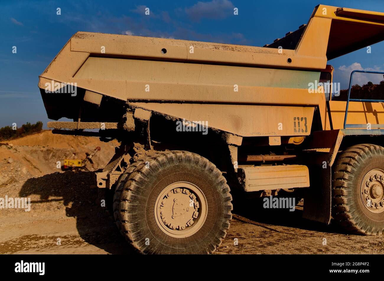 bulldozer industrial area geology work construction Stock Photo - Alamy