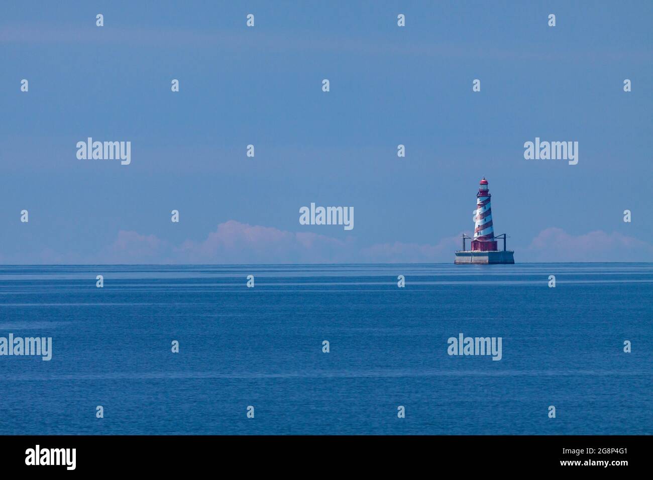White Shoal Lighthouse - An offshore lighthouse on Lake Michigan Stock ...