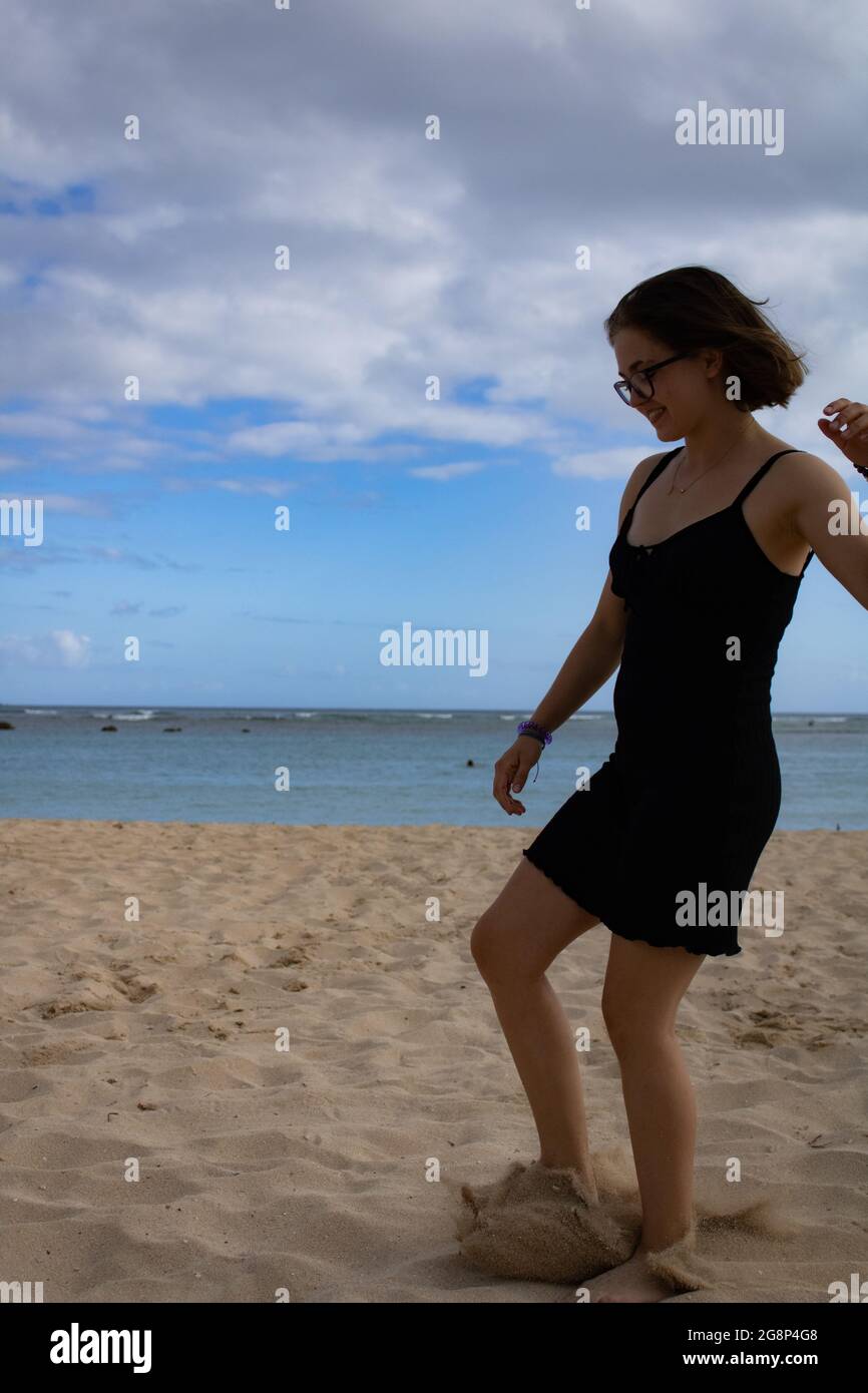 Capture of a beautiful model on Ala Moana beach park in hawaii Stock ...