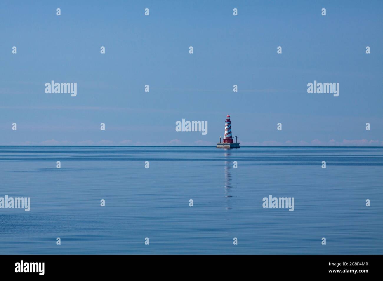 White Shoal Lighthouse - An offshore lighthouse on Lake Michigan Stock ...