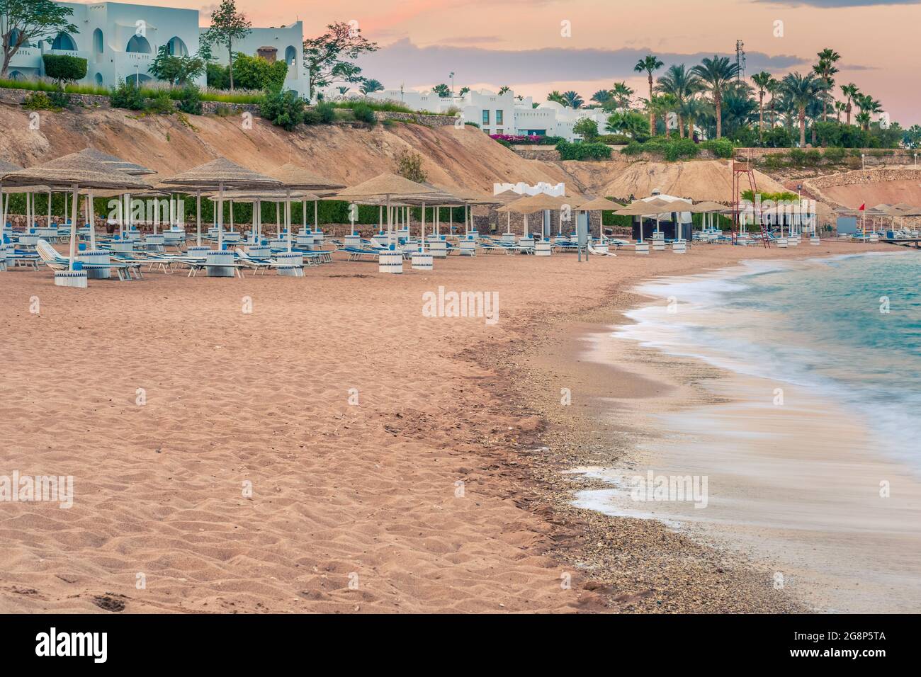 Beautiful beach coast in the Red Sea at sunset, Egypt Stock Photo - Alamy