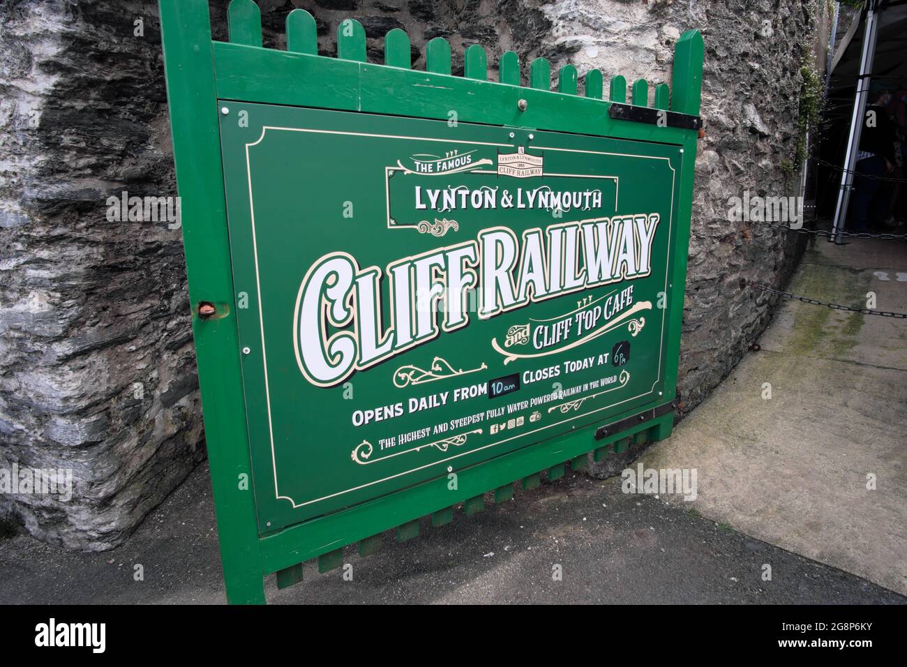 Lynton and Lynmouth Cliff Railway In North Devon England UK is the only ...