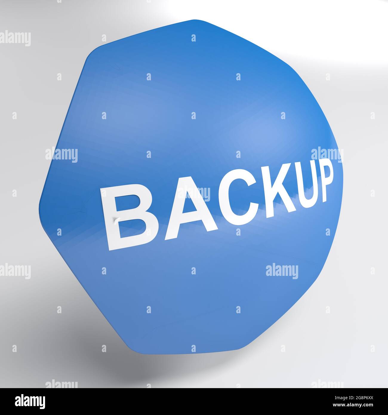 BACKUP blue hexagonal icon isolated on white background - 3D rendering ...
