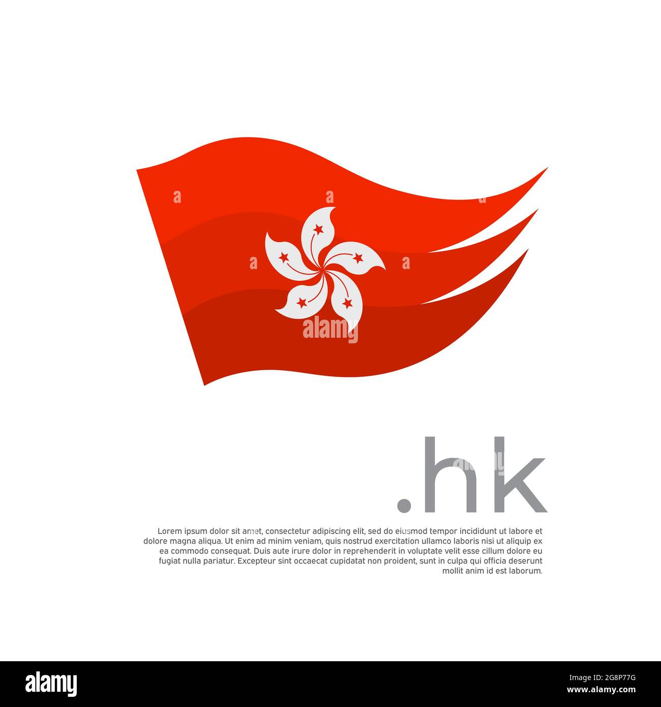 Hong Kong flag. Colored stripes hong kong flag on a white background ...