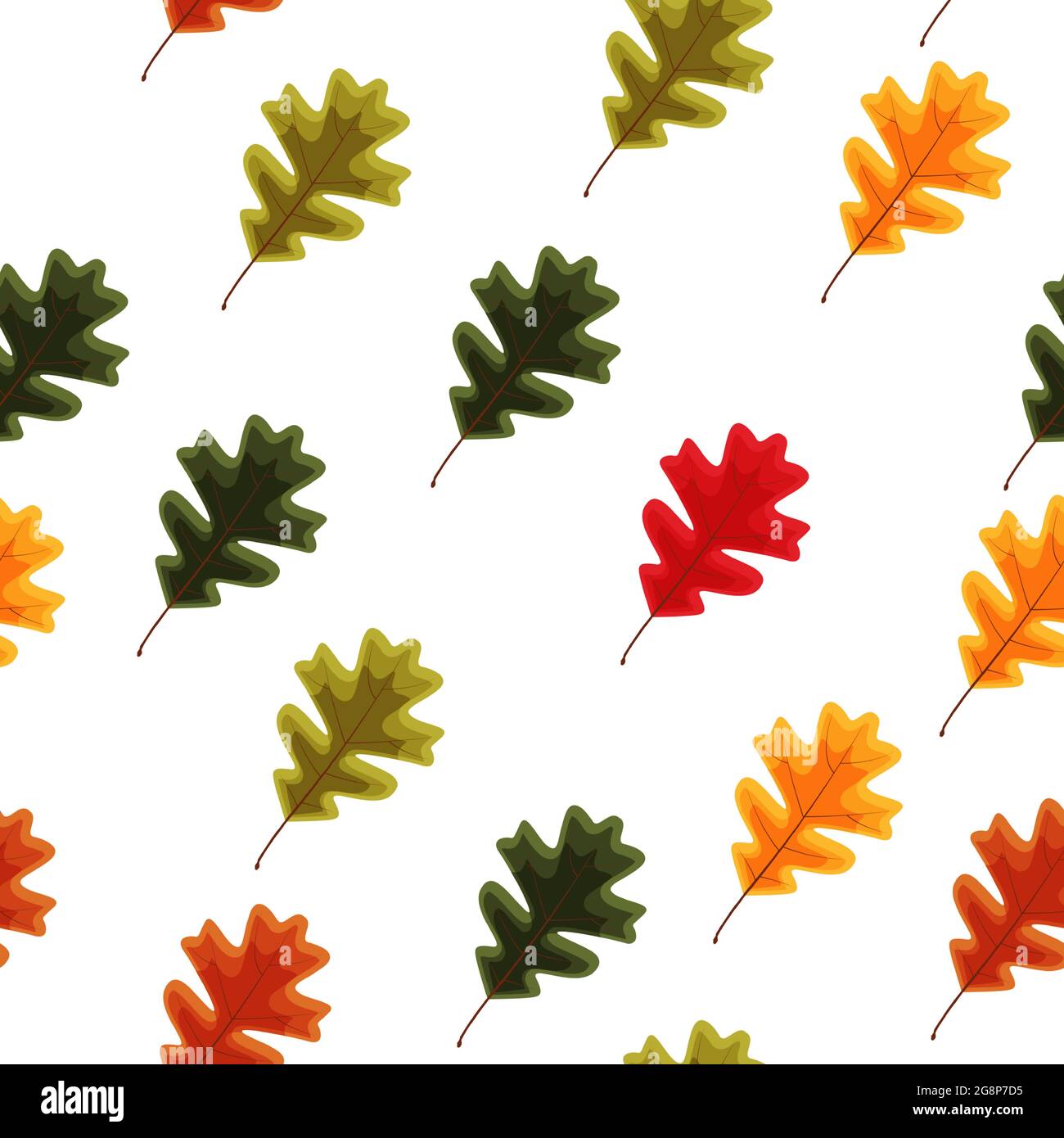 Autumn Falling Leaves Seamless Pattern Background. Vector Illustration ...