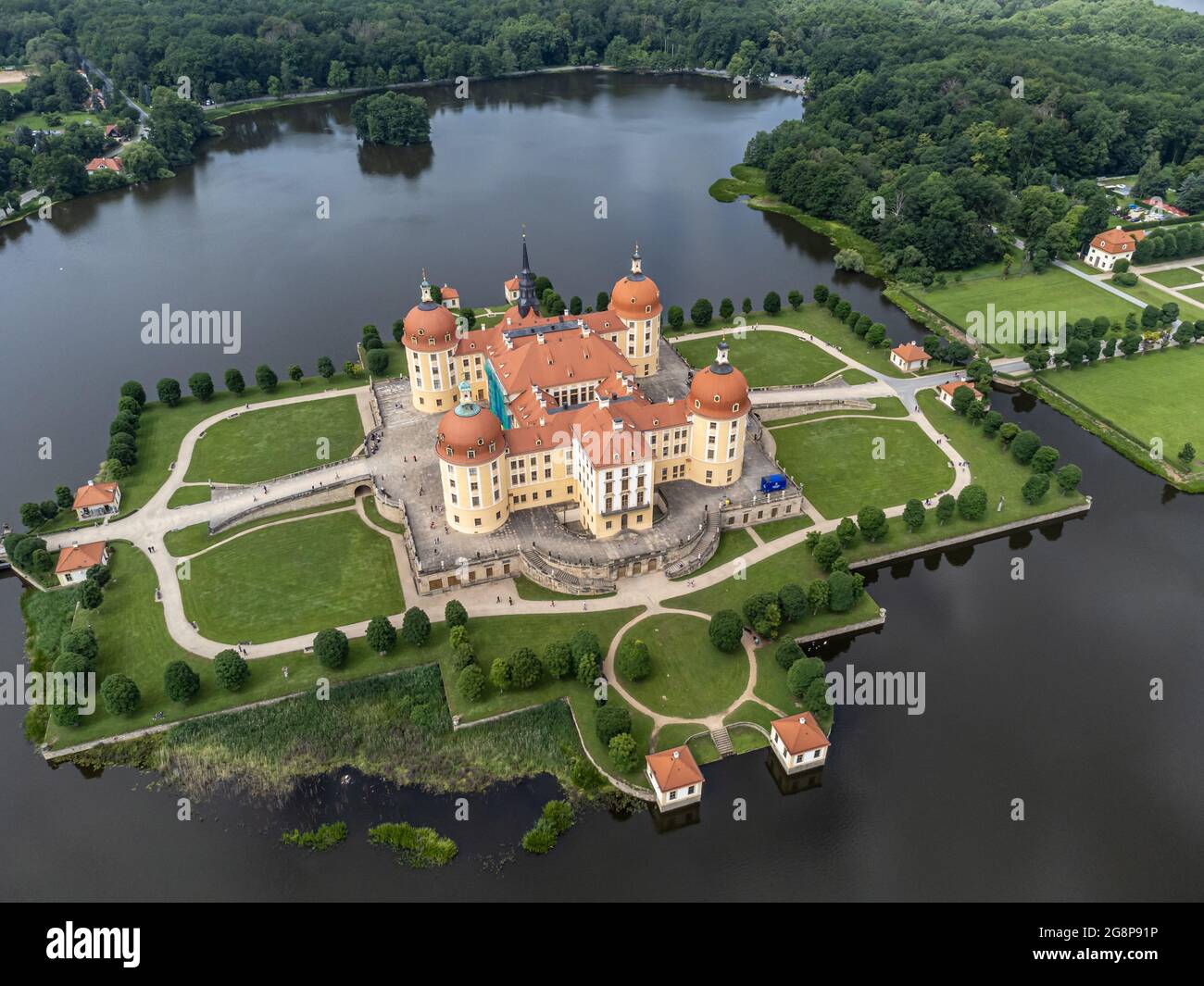 Aerial view of Moritzburg Castle near Dresden Stock Photo - Alamy