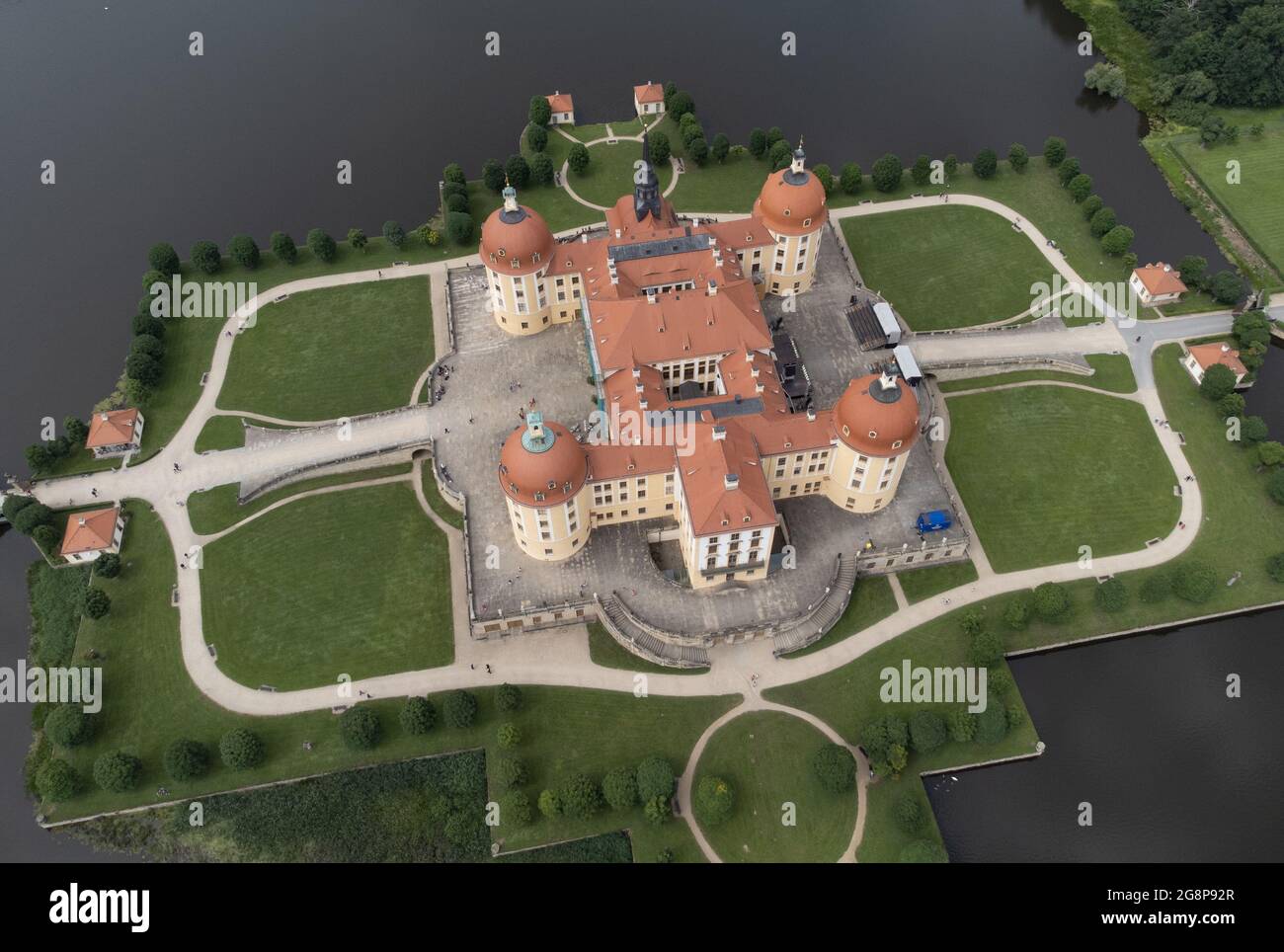 View from above on Moritzburg Castle in Saxony Stock Photo - Alamy