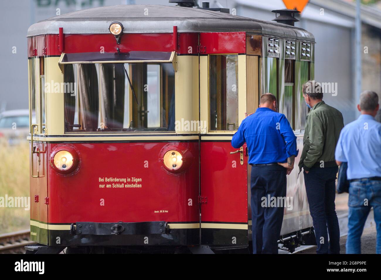 Quedlinburg, Germany. 22nd July, 2021. Guests of the Harzer ...