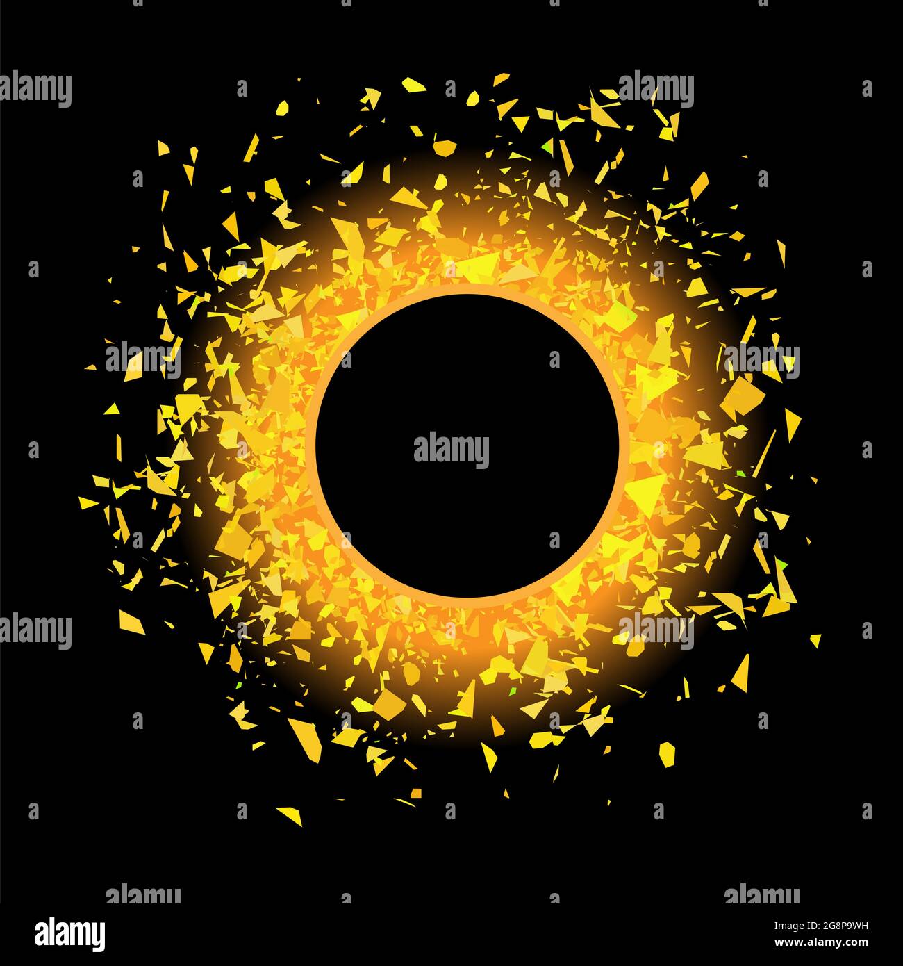 Total Solar Eclipse on Black Background. Abstract Light Effect. Space ...