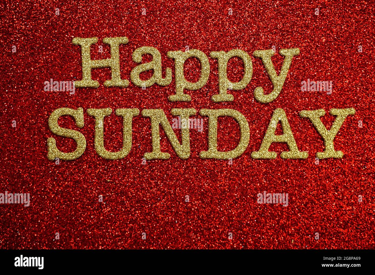 Happy Sunday alphabe letters on black glitter background Stock Photo ...