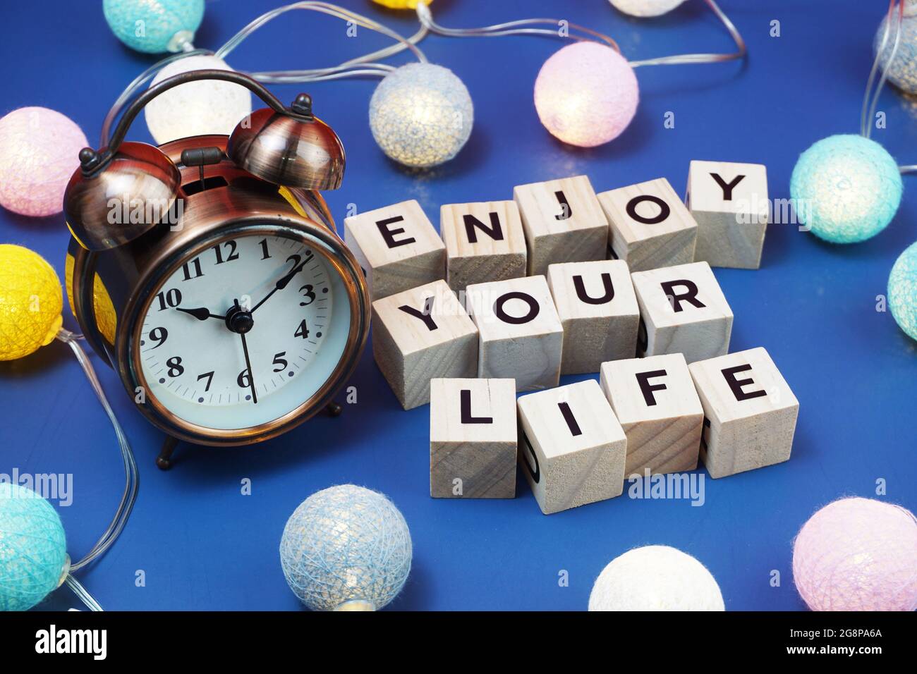 Enjoy Your Life alphabet letters with alarm clock and LED cotton balls ...