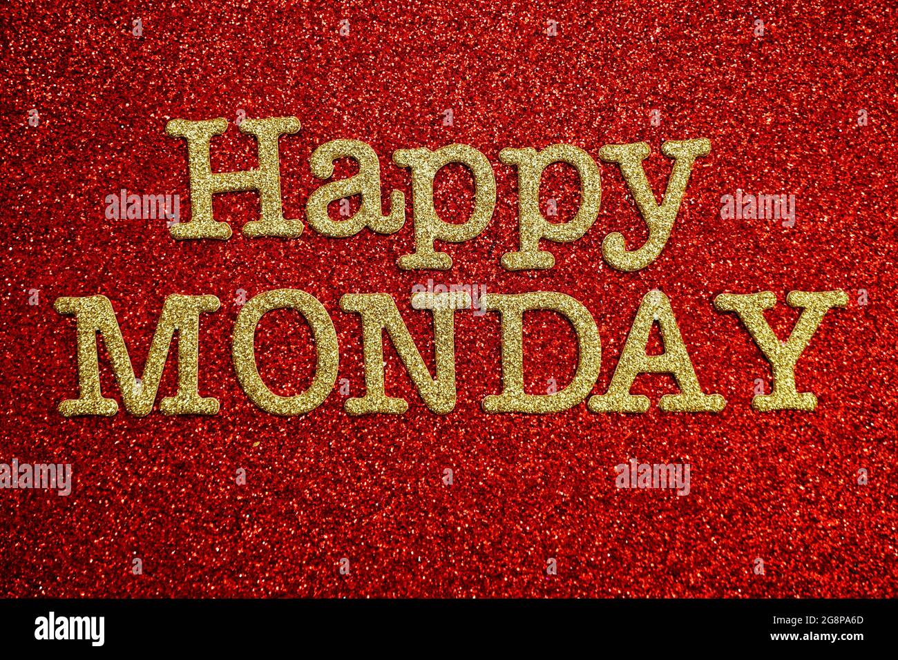 Happy Monday alphabe letters on black glitter background Stock Photo - Alamy