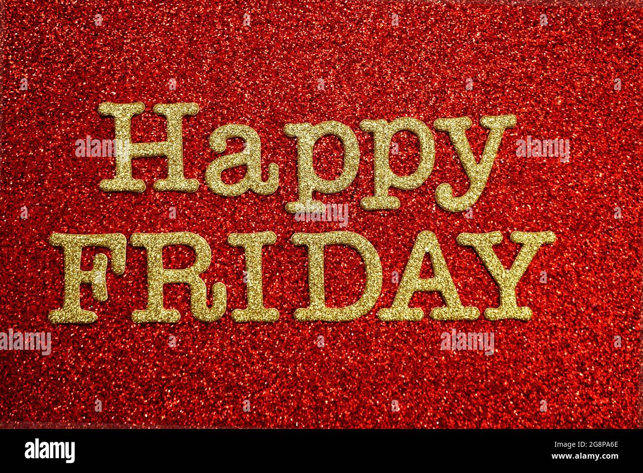Happy Friday alphabe letters on black glitter background Stock Photo ...
