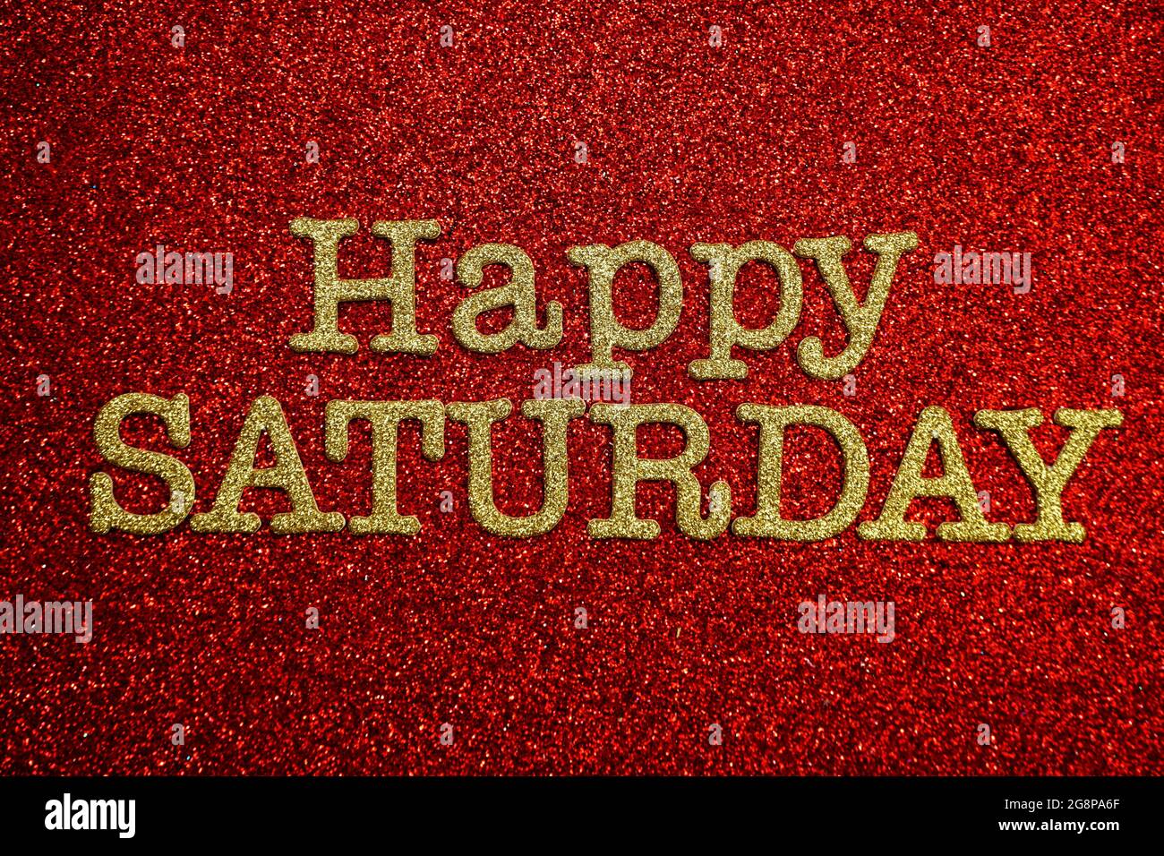 Happy Saturday alphabe letters on black glitter background Stock Photo ...