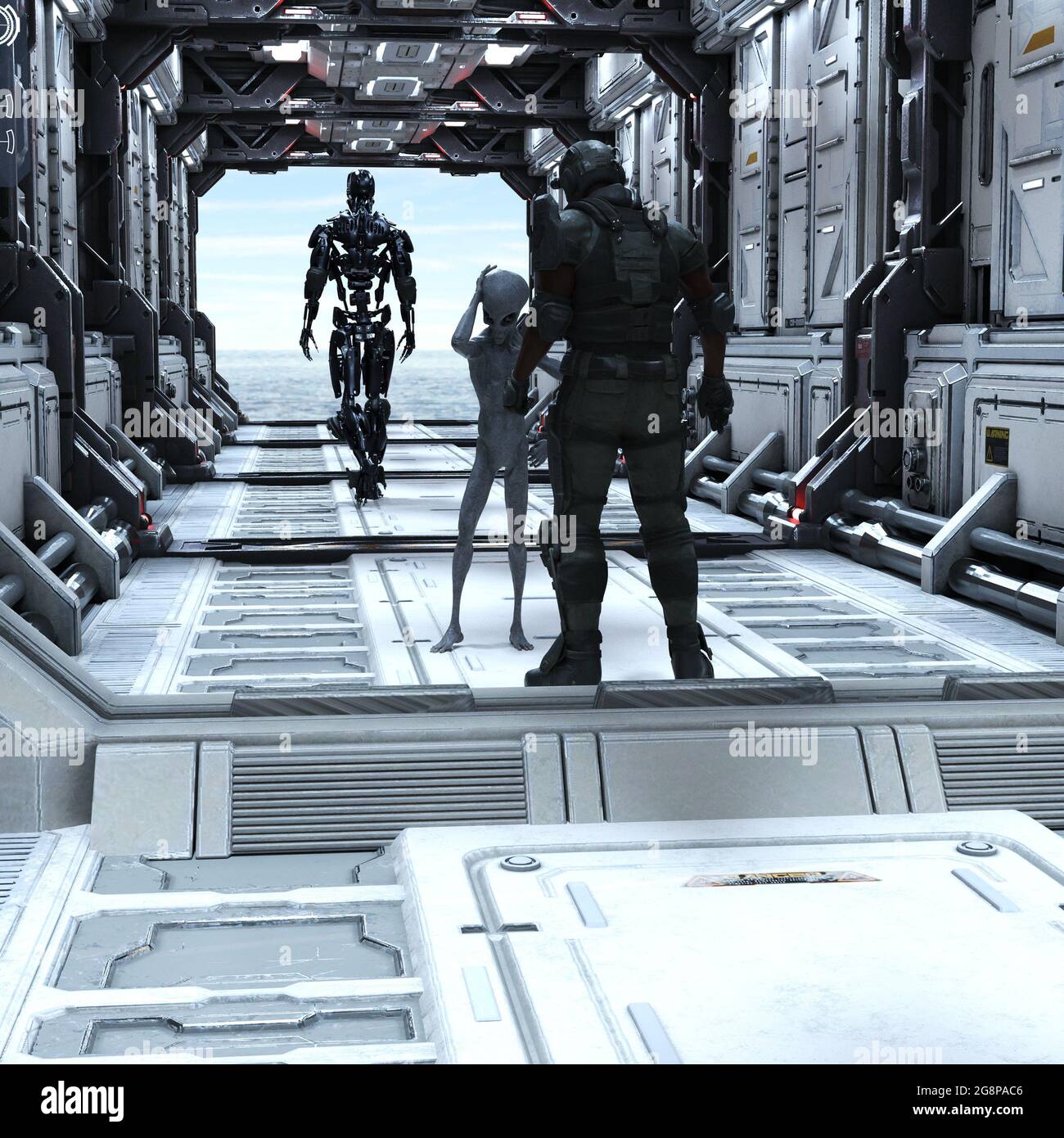 Gray alien face hi-res stock photography and images - Alamy