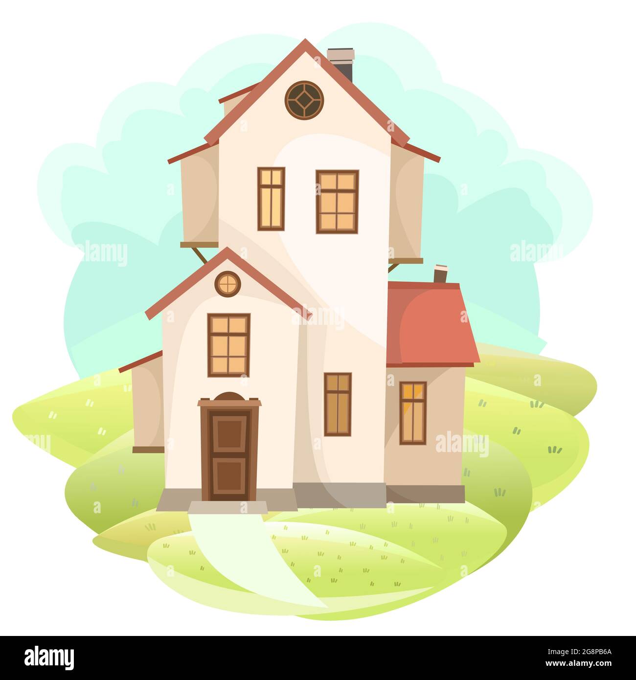 Beautiful residential landscape Stock Vector Images - Alamy