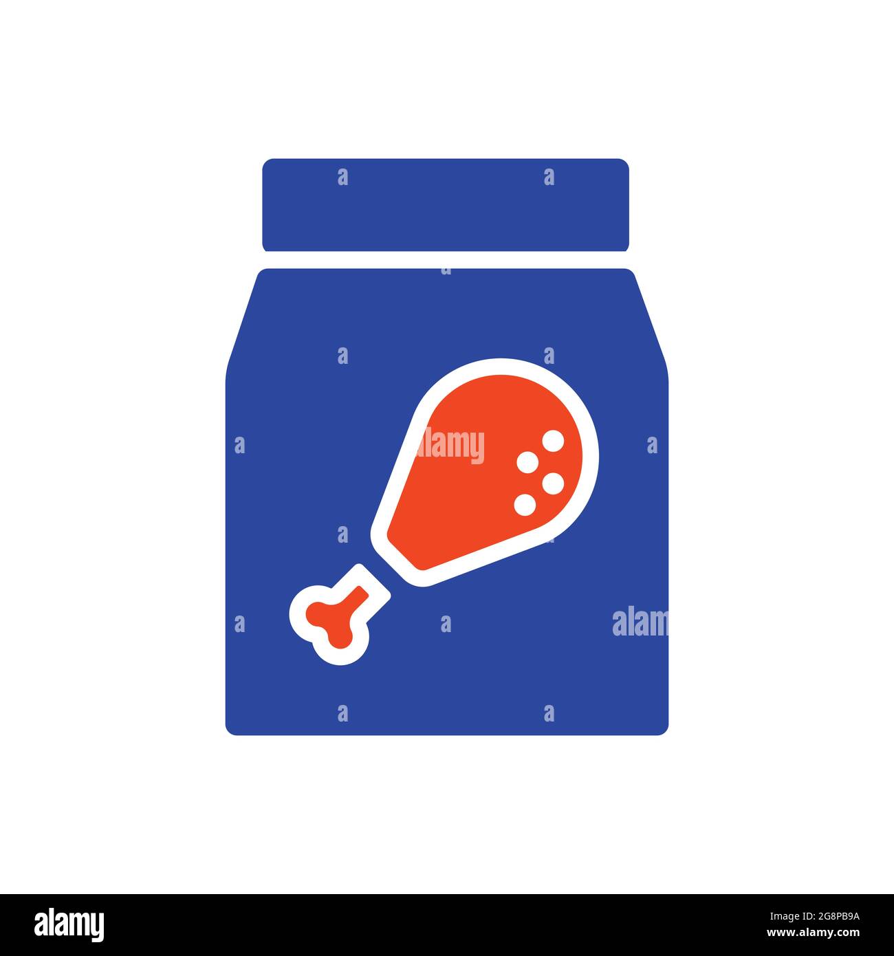 Paper bag with food vector glyph icon. Leg chicken symbol. Delivery ...