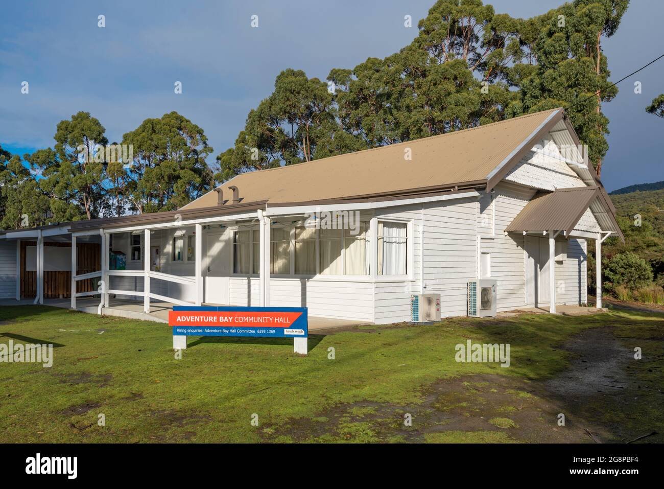 The timber Community Hall at Adventure Bay on Bruny Island in southeast ...