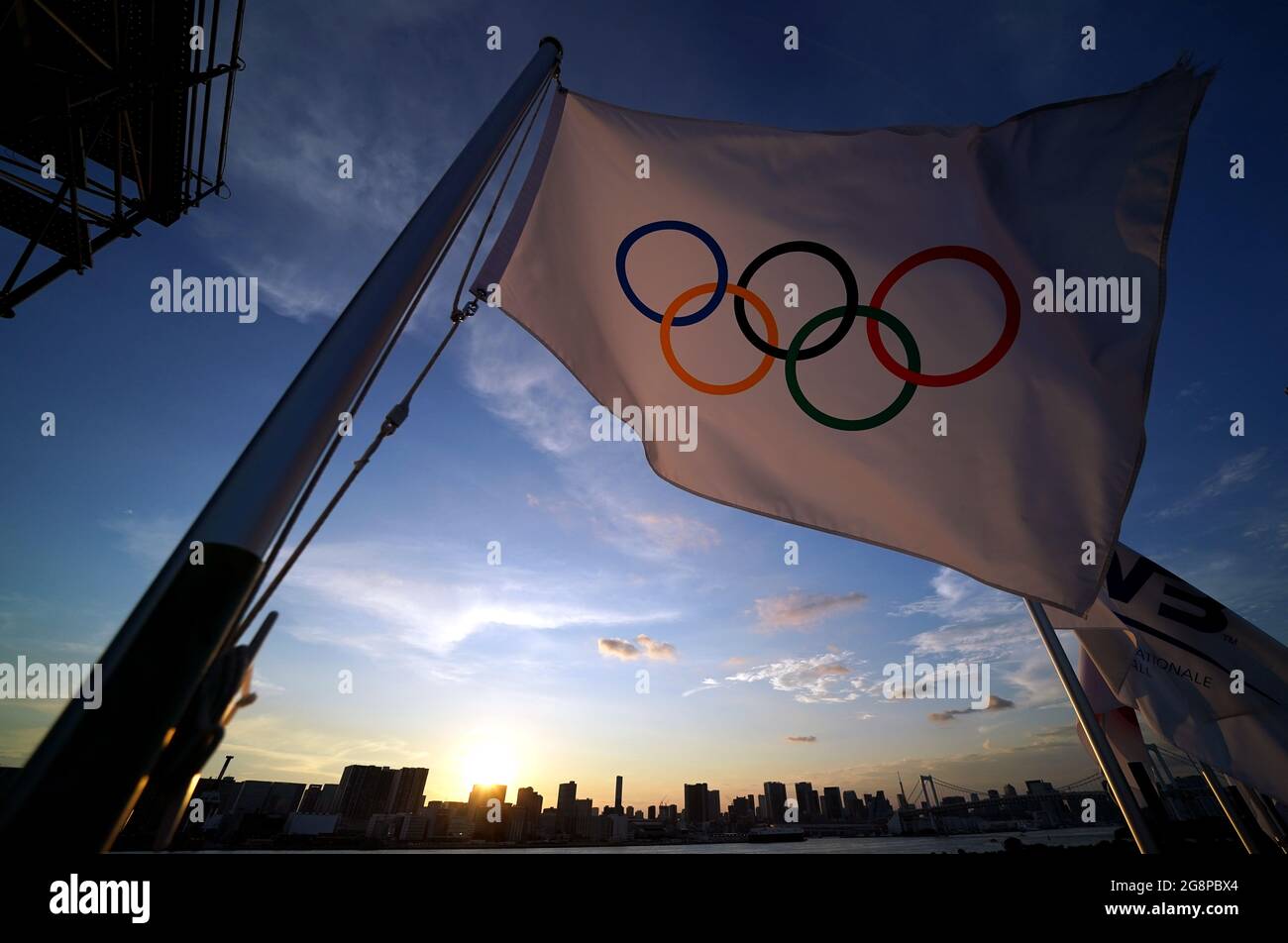 A general view of the Olympic flag ahead of the Tokyo 2020 Olympic ...