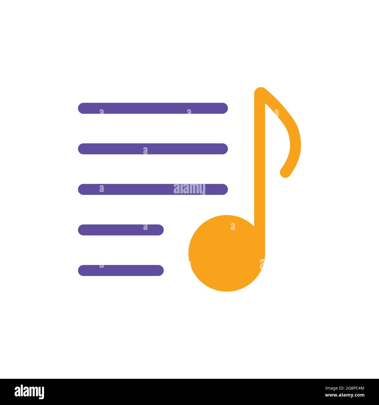 Music playlist vector glyph icon. Musical note and list. Graph symbol ...
