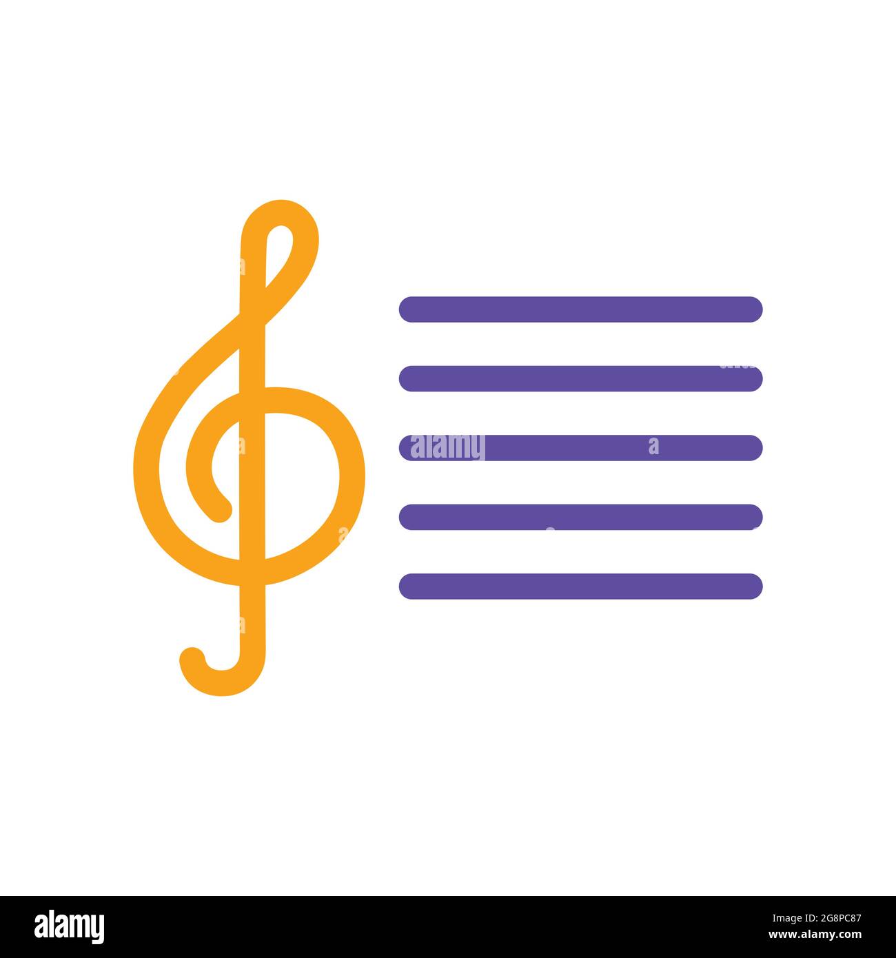 Treble clef vector glyph icon. Music sign. Graph symbol for music and ...