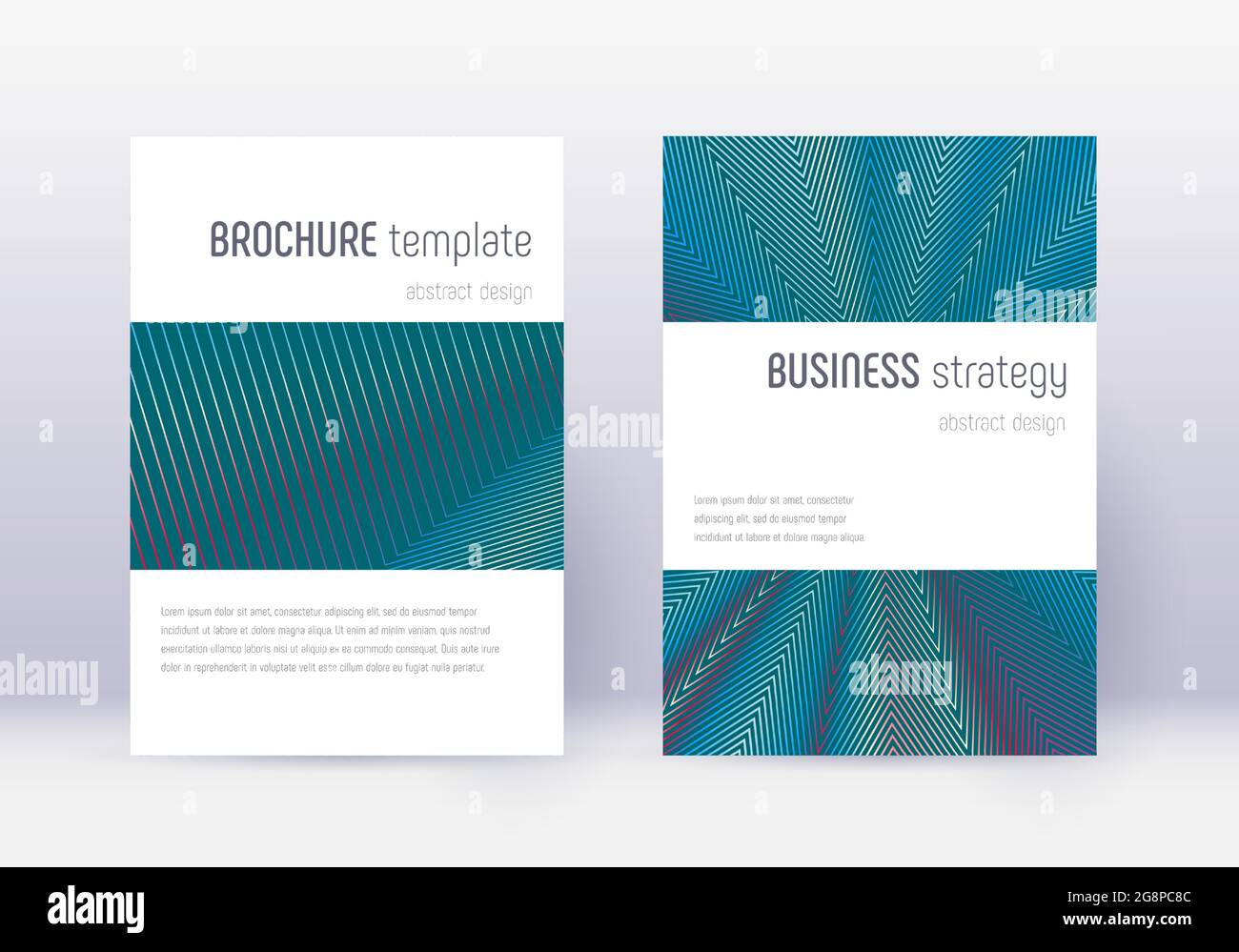 Minimalistic cover design template set. Red abstract lines on white ...