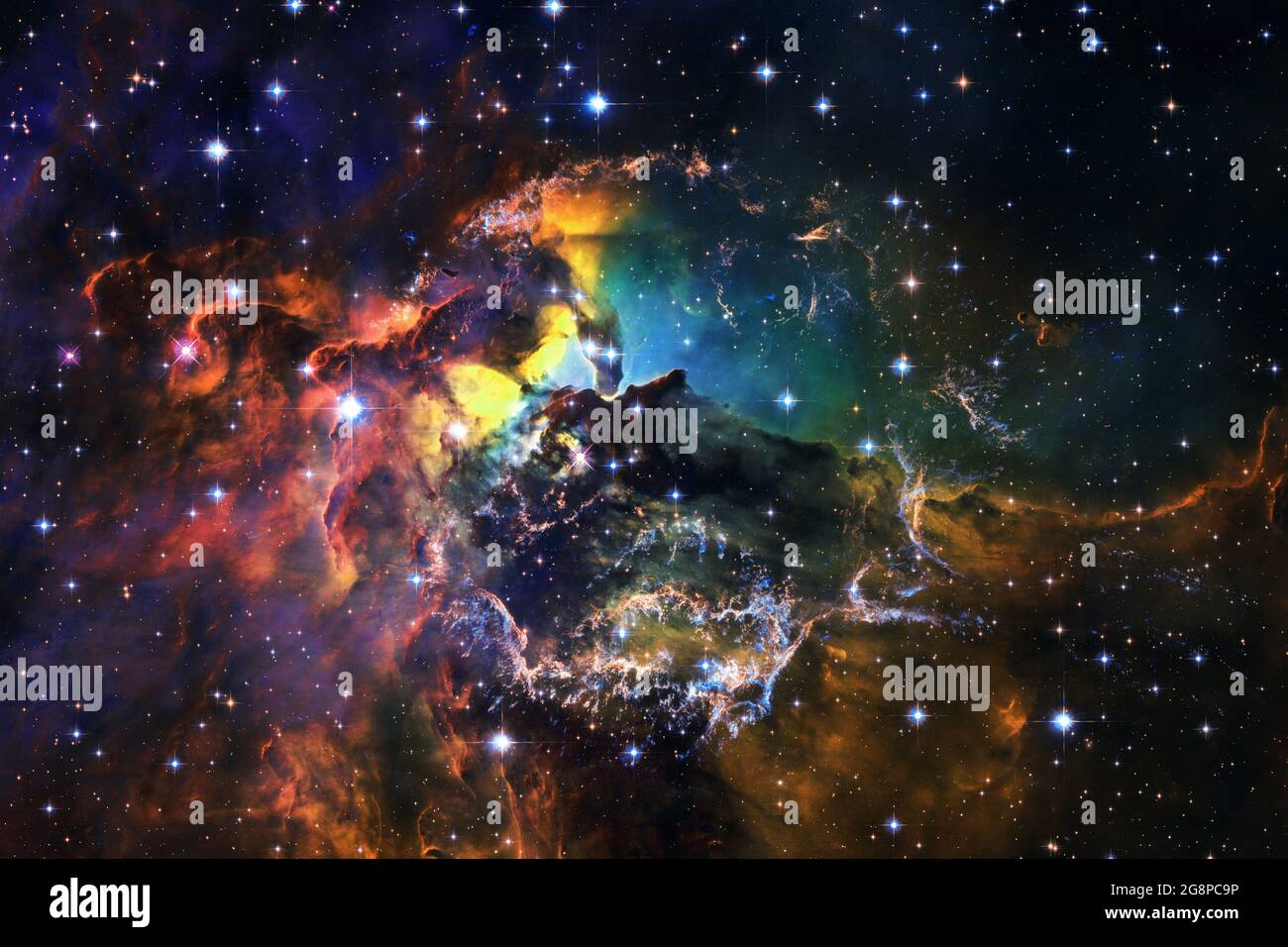 Outer space art. Starfield. Awesome nebulae. Elements of this image ...