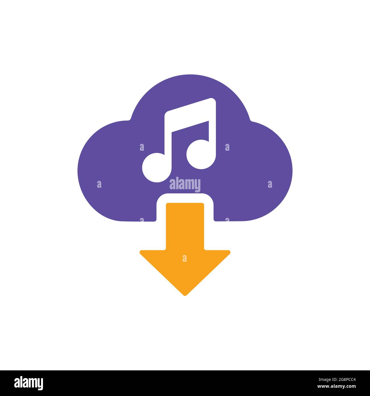 Cloud download music icon vector glyph icon. Music sign. Graph symbol ...