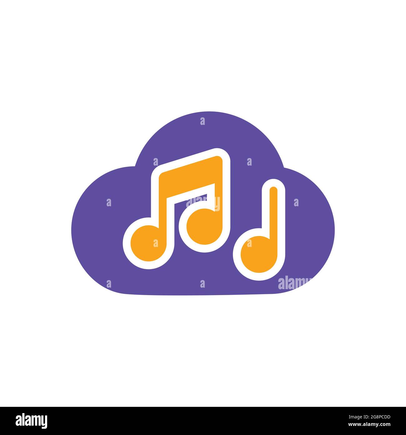 Music note cloud sound vector glyph icon. Music sign. Graph symbol for ...