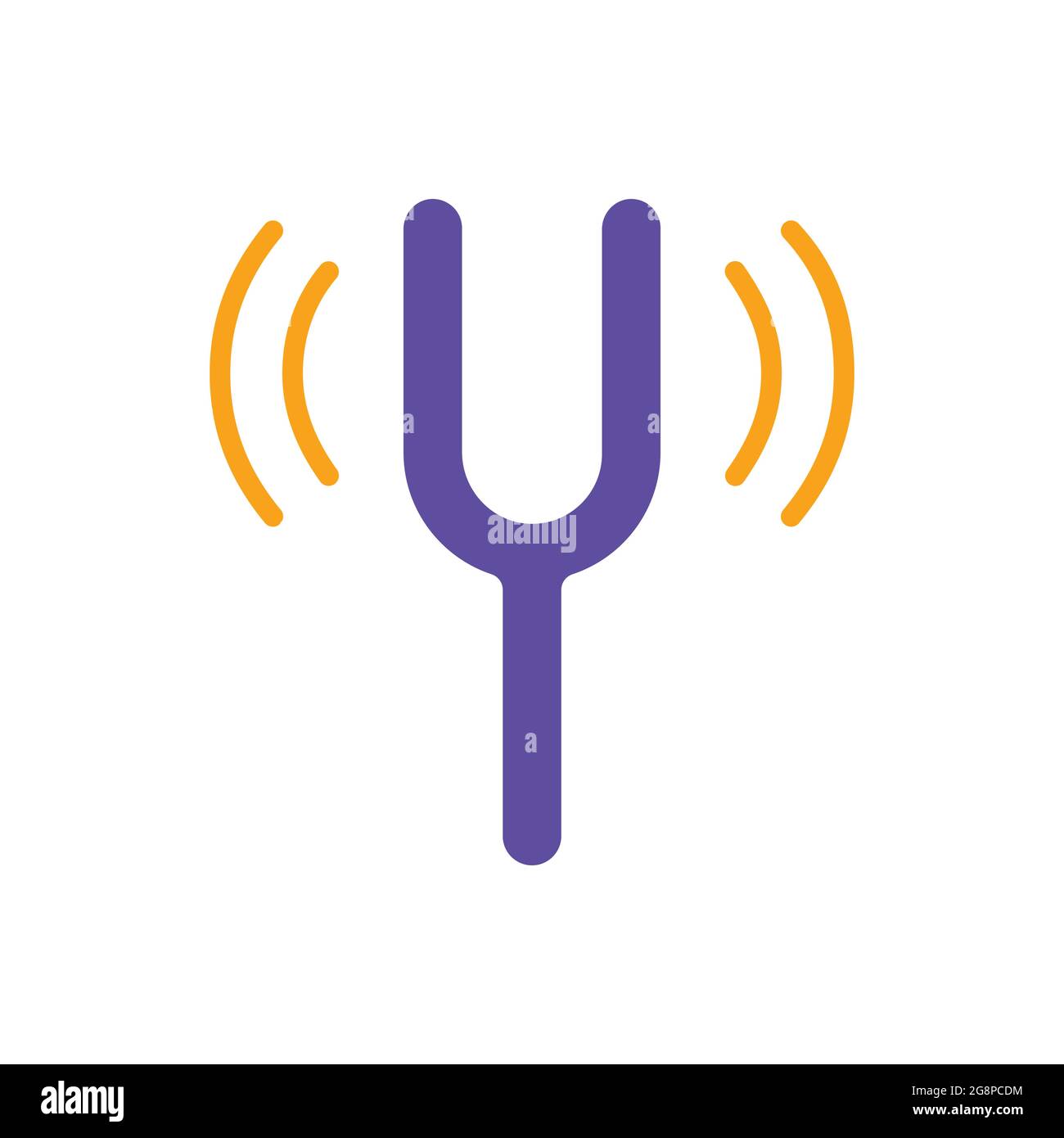 Tuning fork vector flat glyph icon. Music sign. Graph symbol for music ...