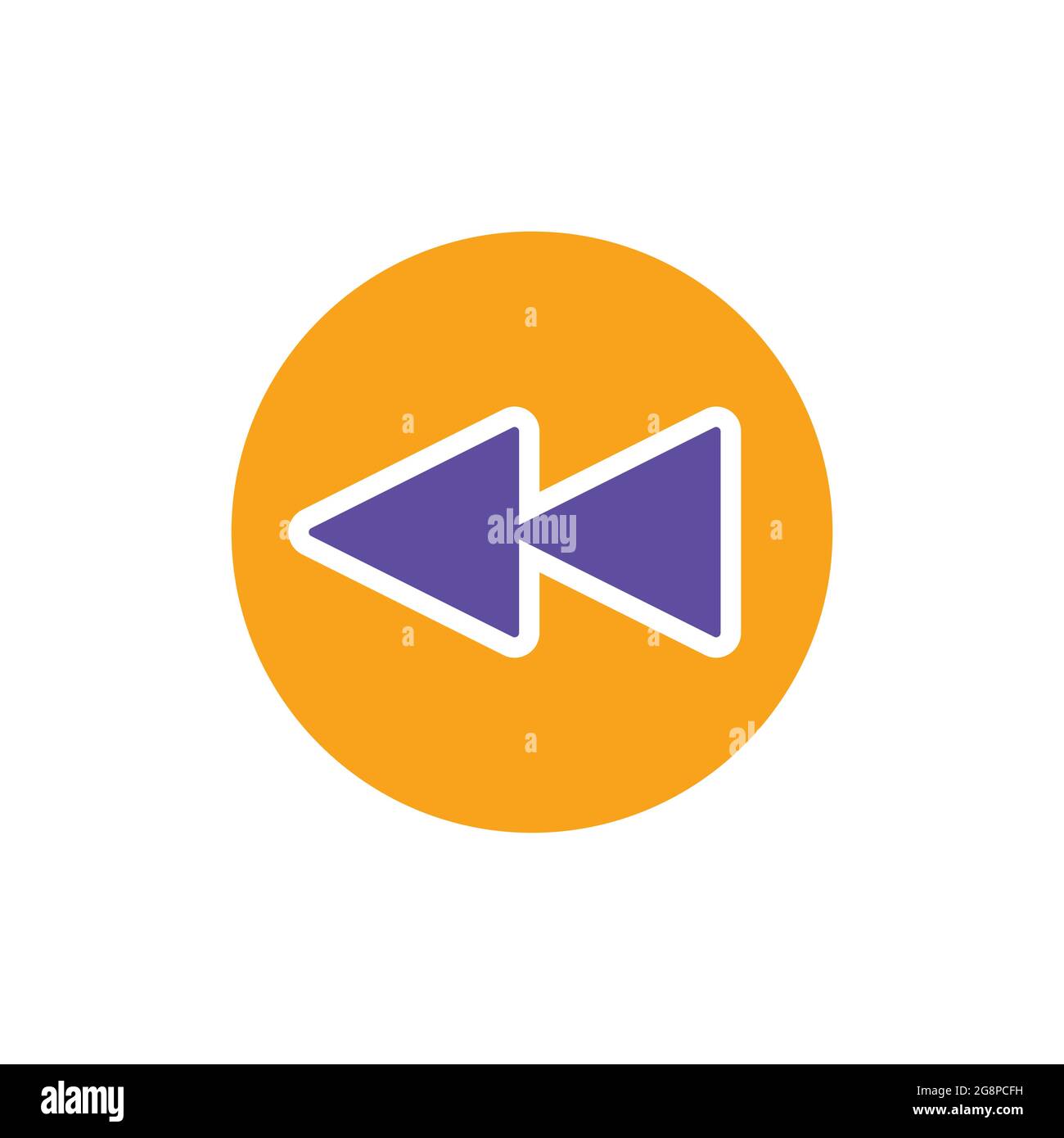 Play previous track button vector flat glyph icon. Graph symbol for ...