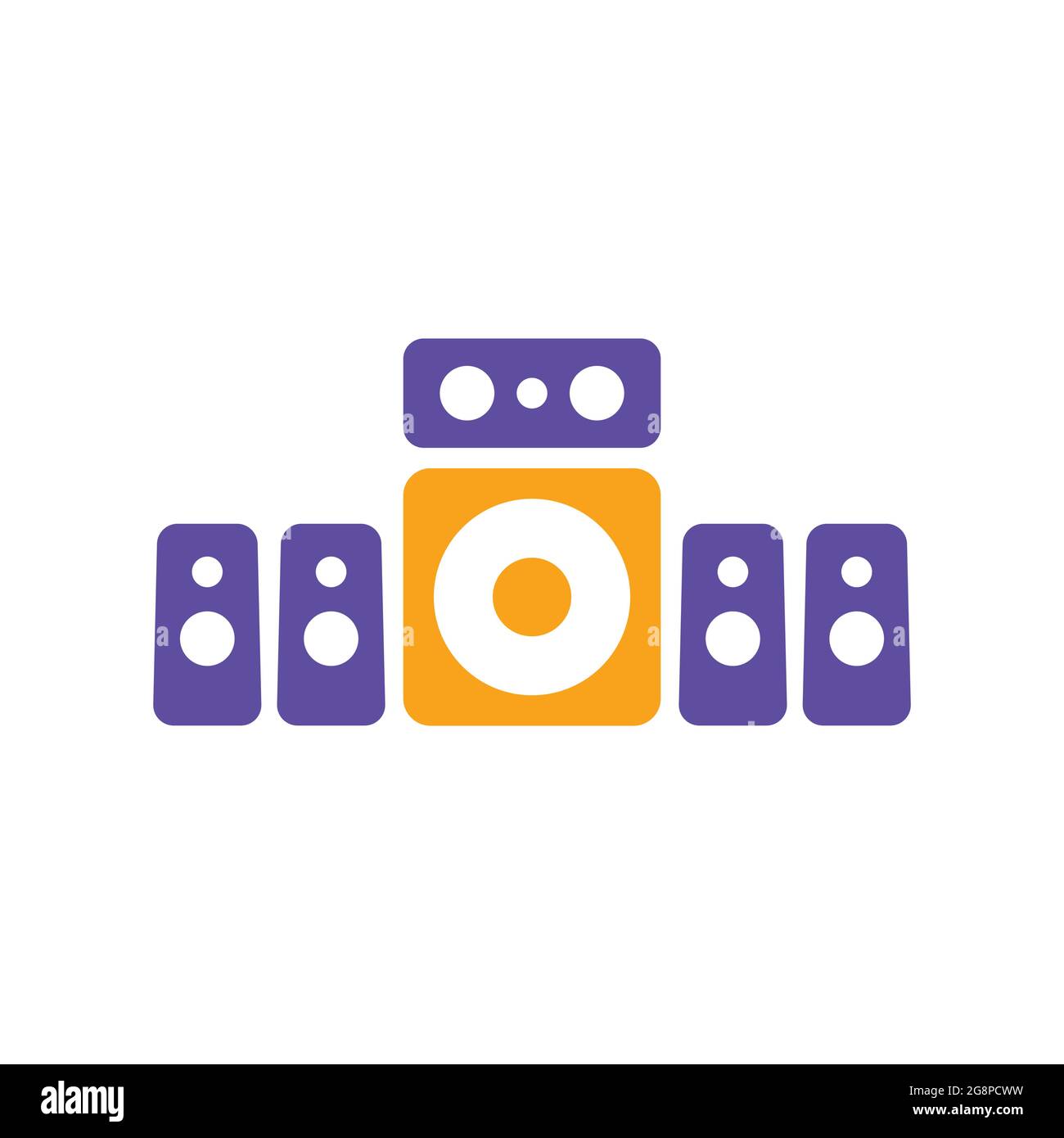 5.1 surround sound system vector glyph icon. Graph symbol for music and ...