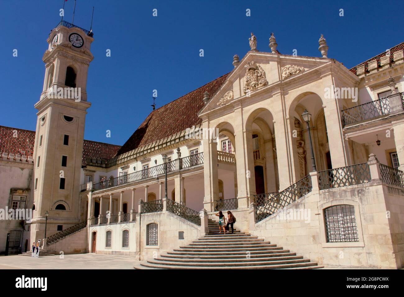 The main Building of famous Coimbra University in central Portugal ...