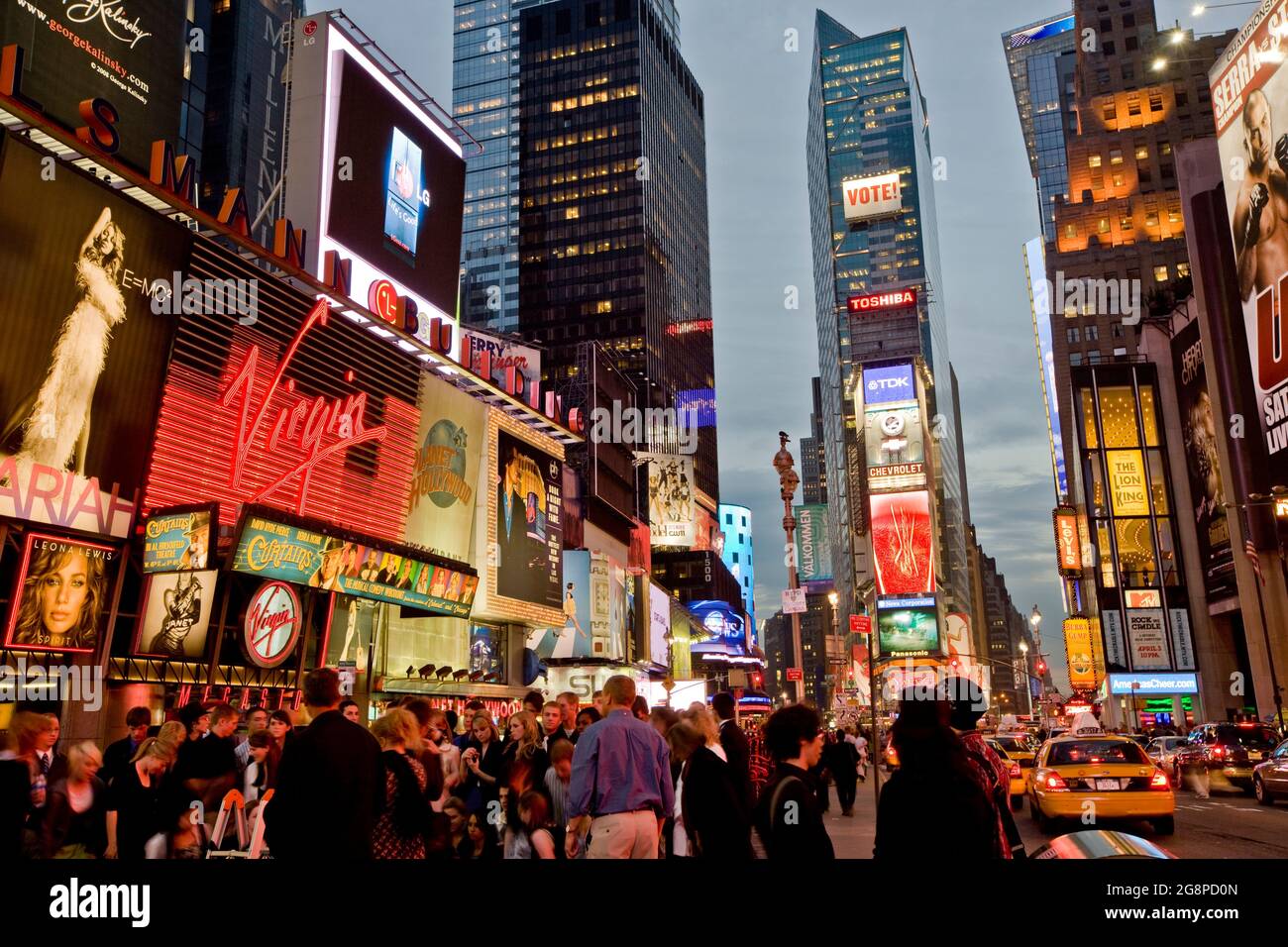 Times Square at night, Midtown, Manhattan, New York, USA Stock Photo ...
