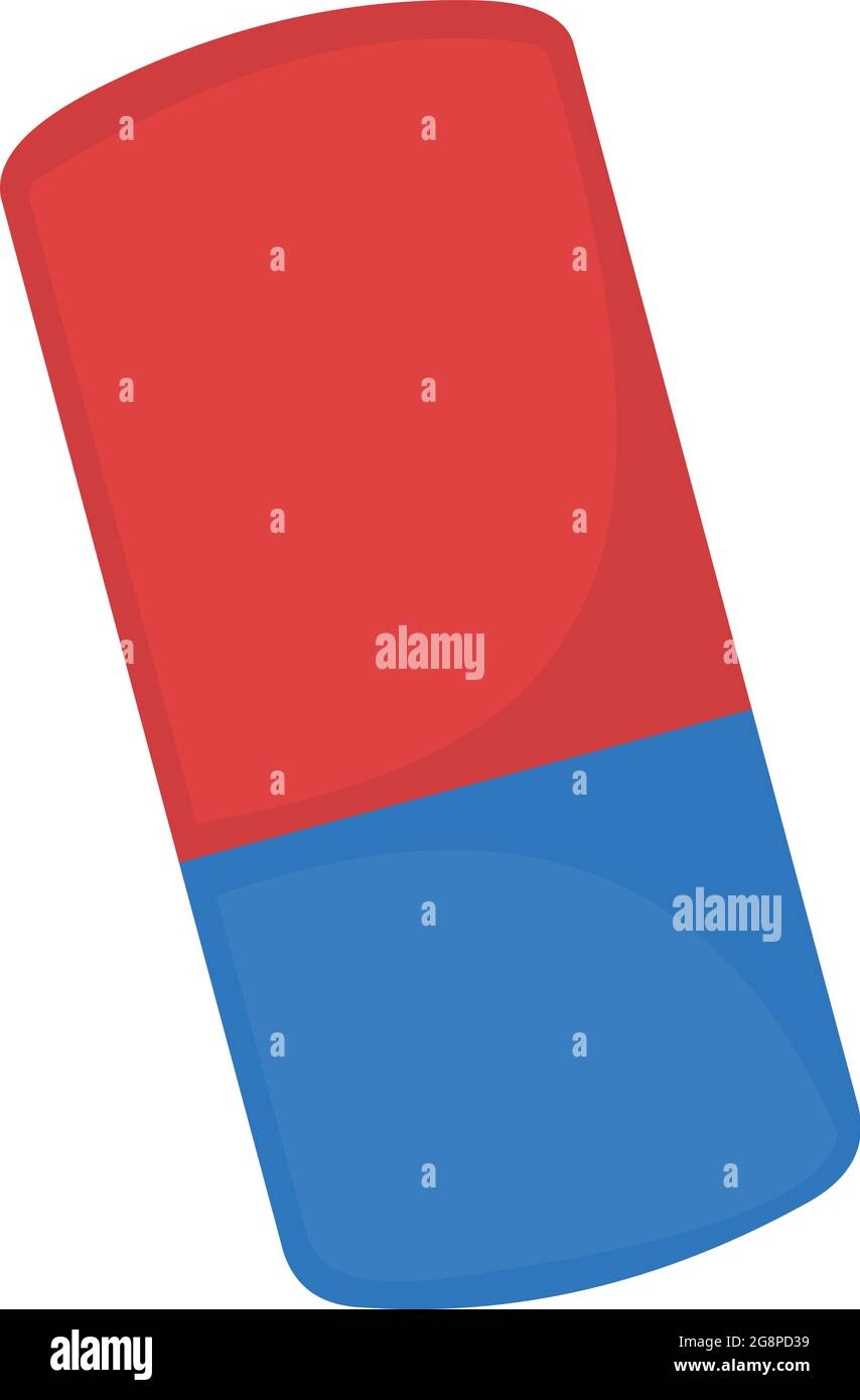 Vector emoticon illustration of a blue and red eraser Stock Vector ...