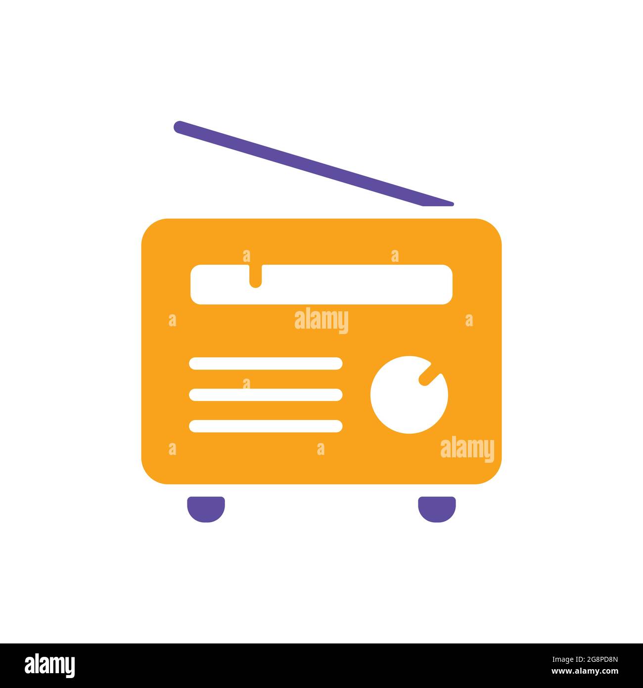 Retro radio vector flat glyph icon. Graph symbol for music and sound ...