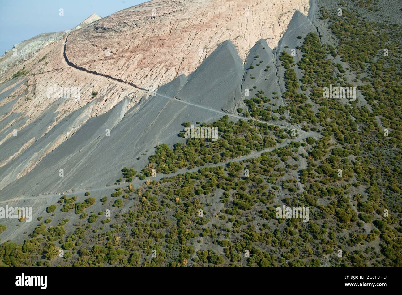 Aerial view, Vulcano island, Aeolian Islands, Sicily, Italy, Europe ...