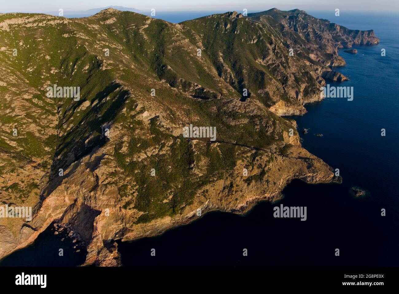 Aerial view, Capraia island, Tuscany, Italy, Europe Stock Photo - Alamy