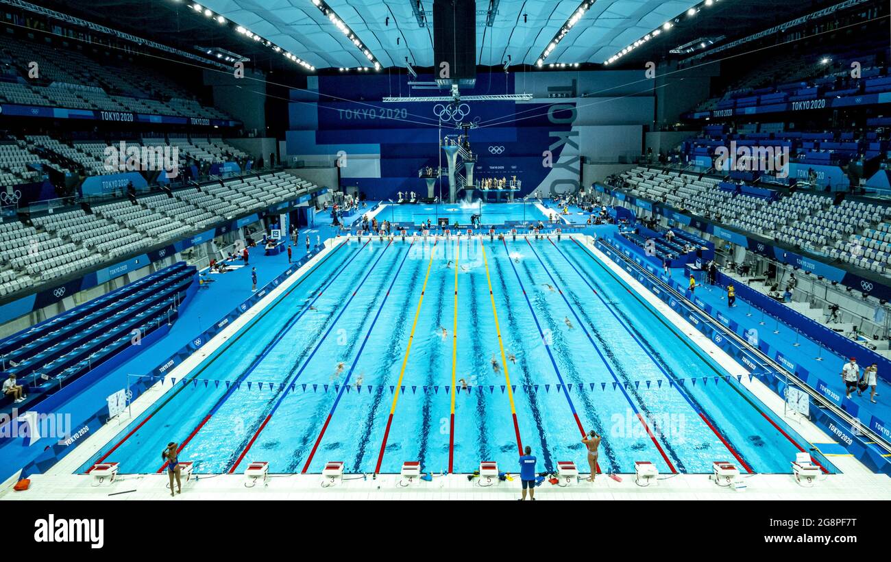 Tokyo, Japan. 22nd July, 2021. A general view of the aquatics center ...