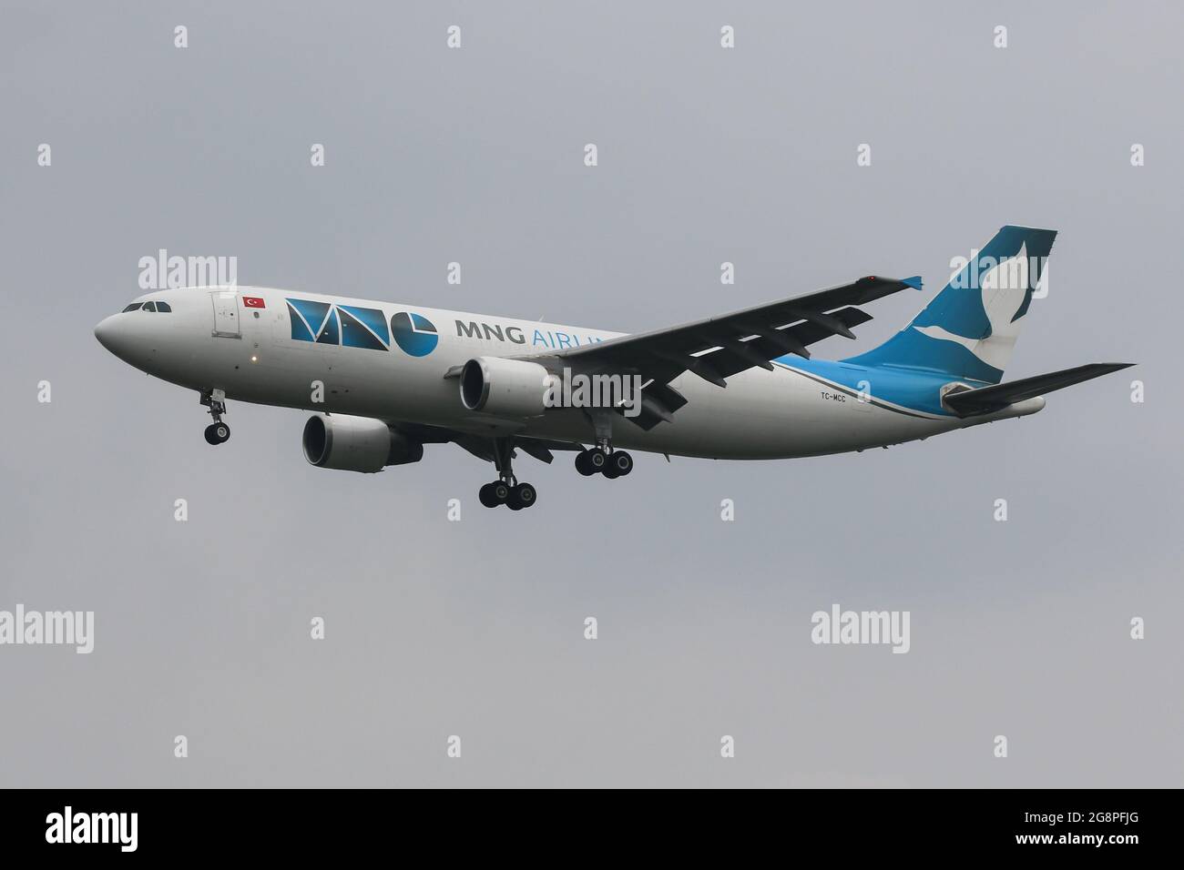 An Airbus A300 Freighter flying for MNG Airlines arrives at London ...