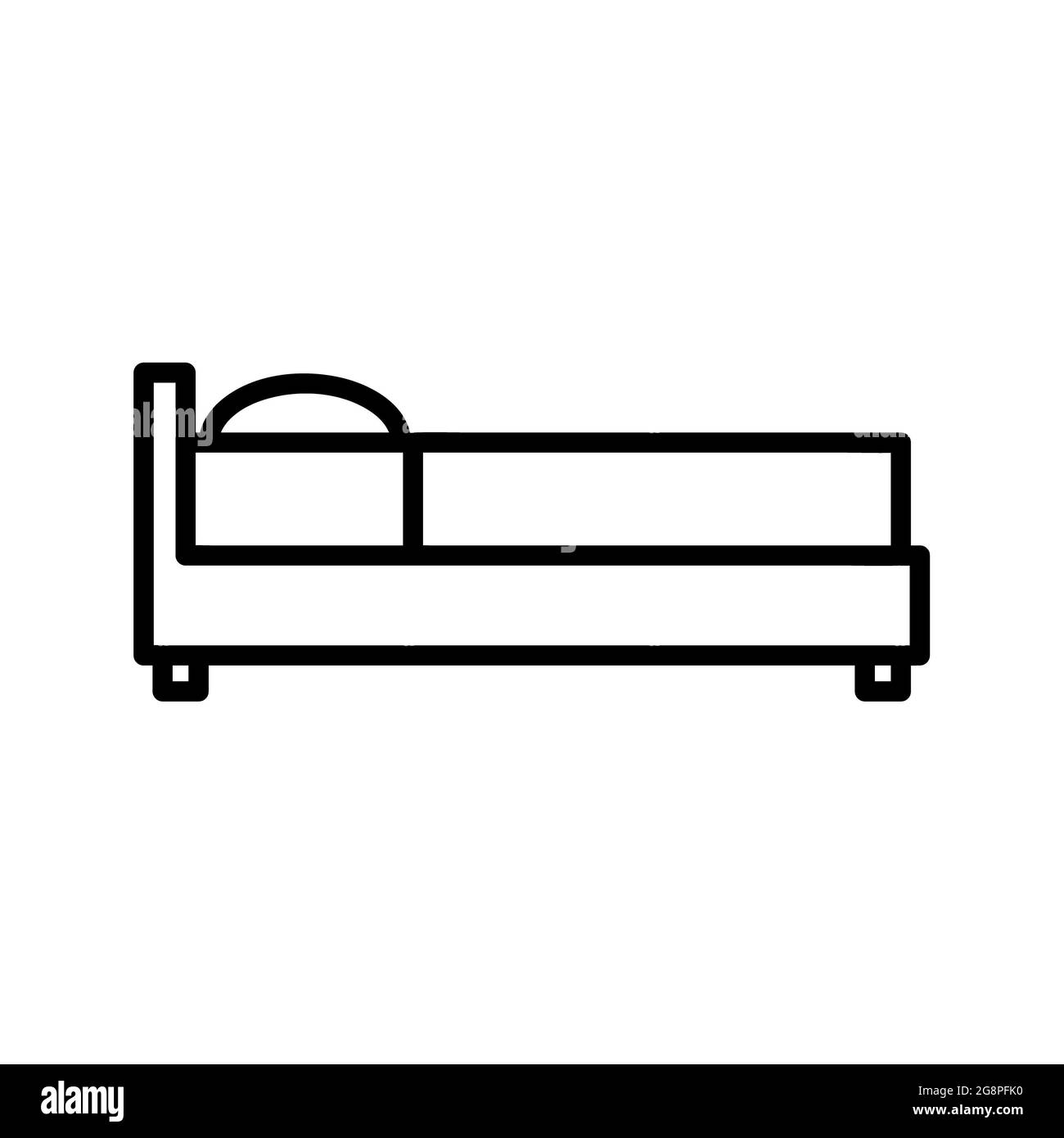 Bed flat icon. Pictogram for web. Line stroke. Isolated on white ...