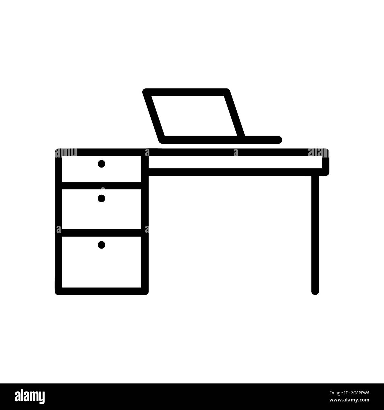Table and notebook flat icon. Pictogram for web. Line stroke. Isolated ...
