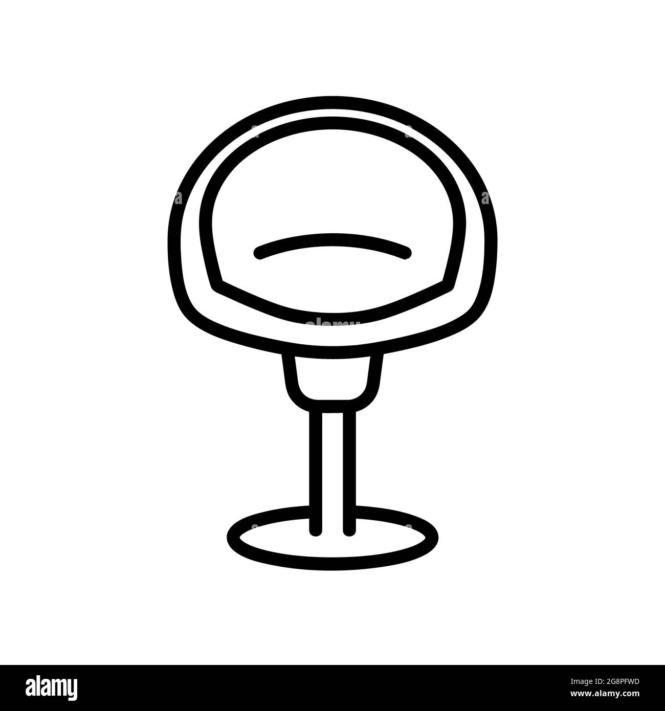 Bar chair flat icon. Pictogram for web. Line stroke. Isolated on white ...