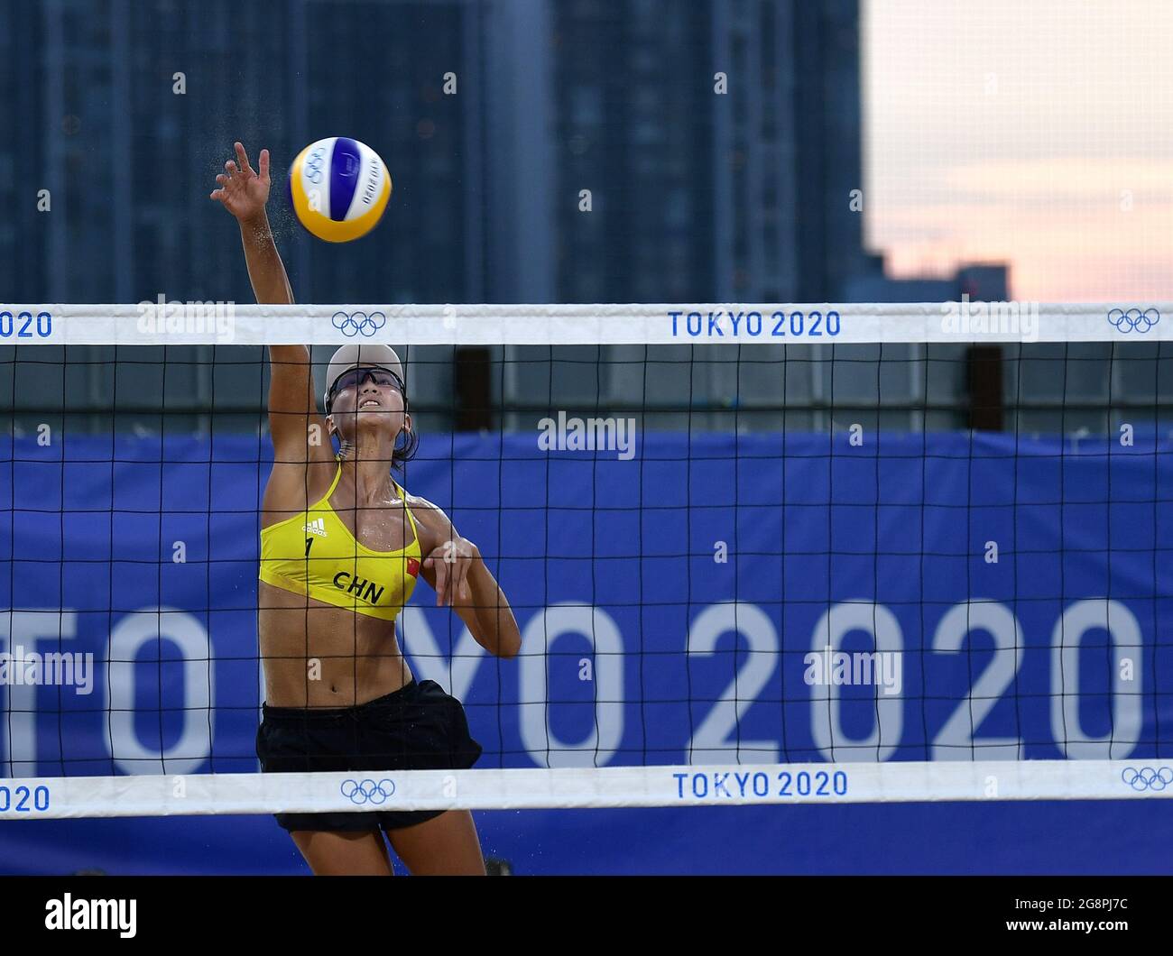 Tokyo, Japan. 22nd July, 2021. Xue Chen of China attends a beach ...