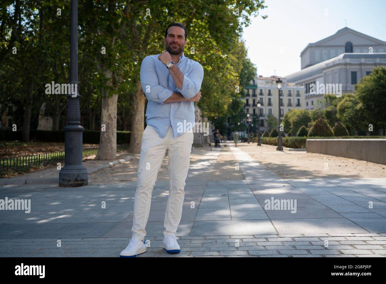 Venezuelan actor, Alejandro Nones poses for photos during his visit for ...