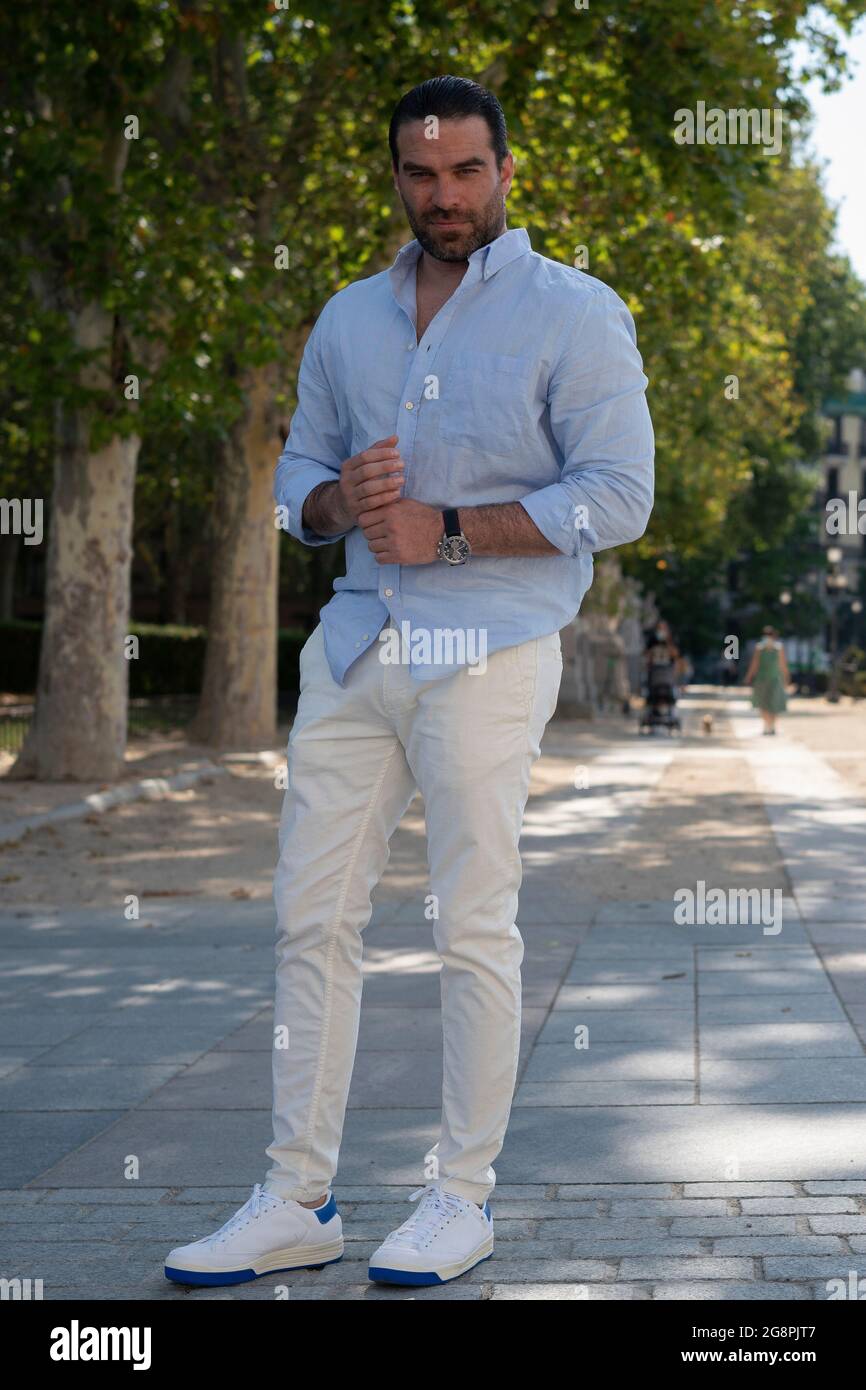 Venezuelan actor, Alejandro Nones poses for photos during his visit for ...